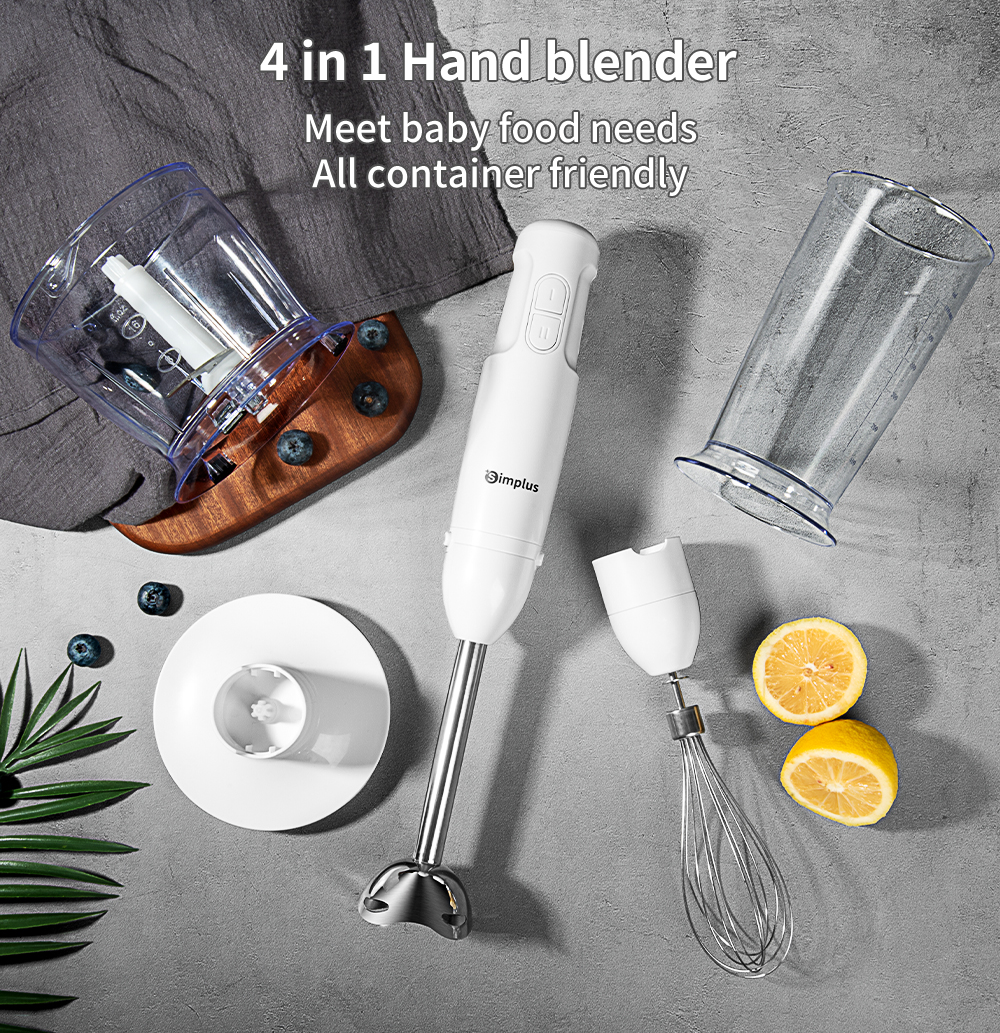 Simplus 4 in 1 Hand Mixer Blender Immersion Blender Food Processor ...