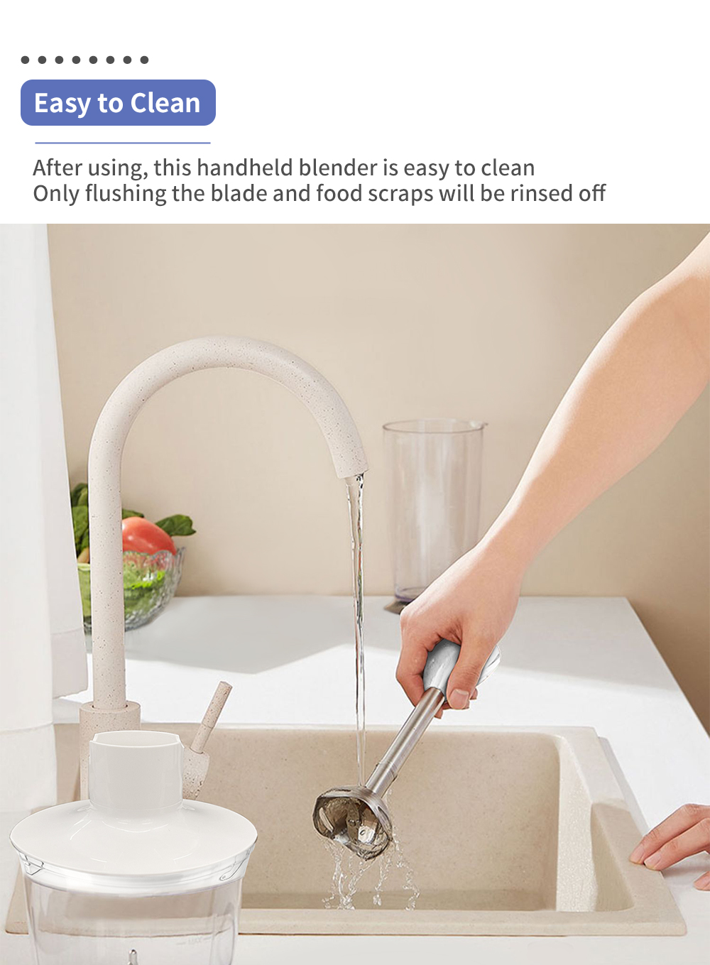 Simplus 4 in 1 Hand Mixer Blender Immersion Blender Food Processor ...