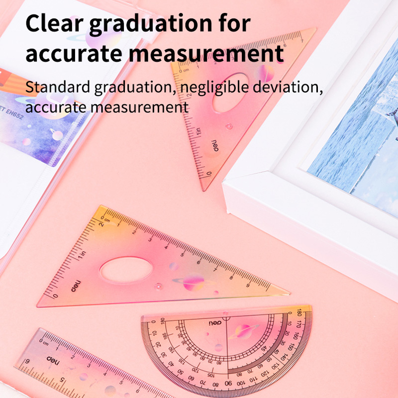 Deli EH652 Drafting Ruler Set Small Assorted Colors 4 Pcs | Shopee ...