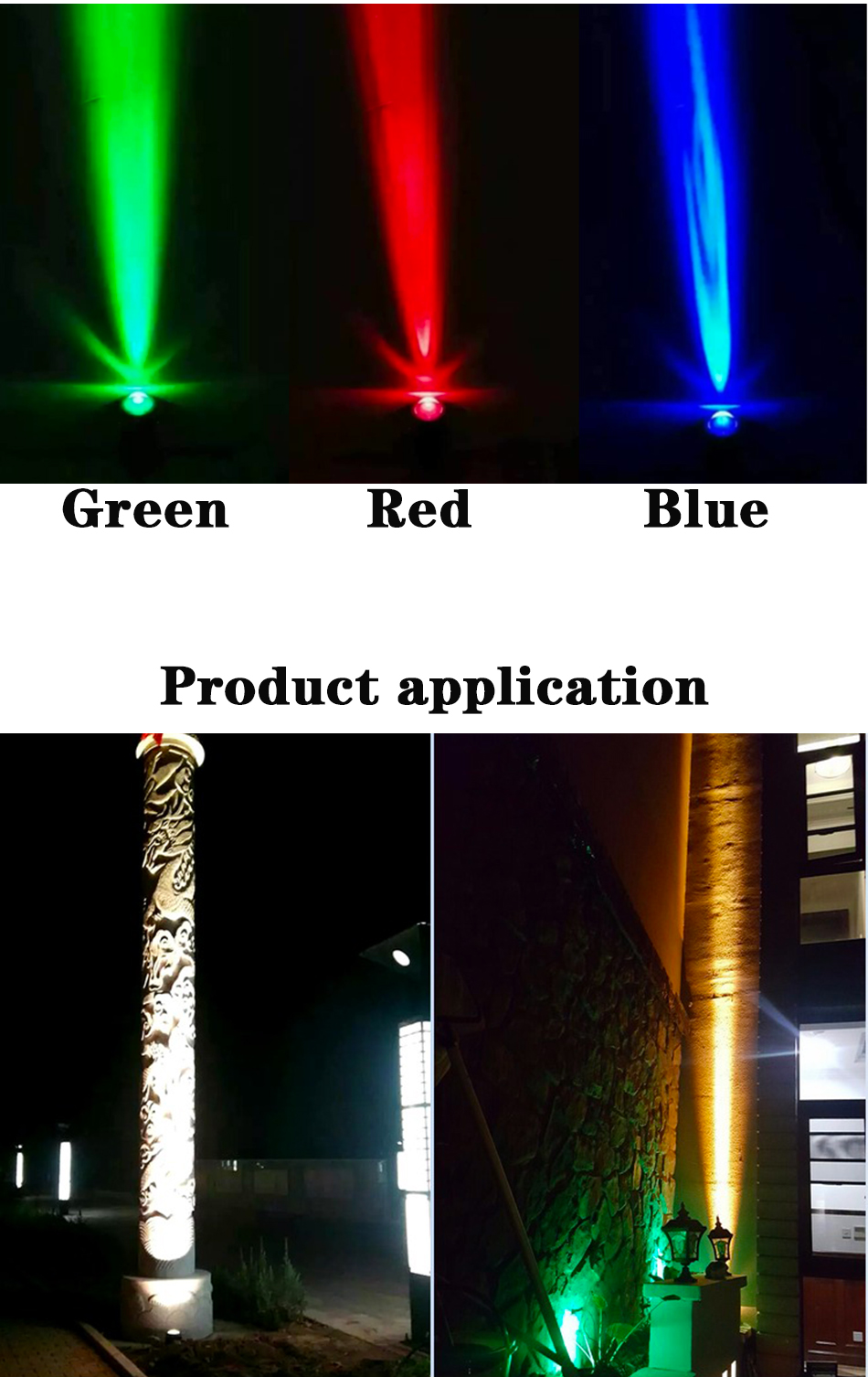 Outdoor Spotlight Narrow Beam LED Lawn Light 3W Wall Washer Waterproof ...