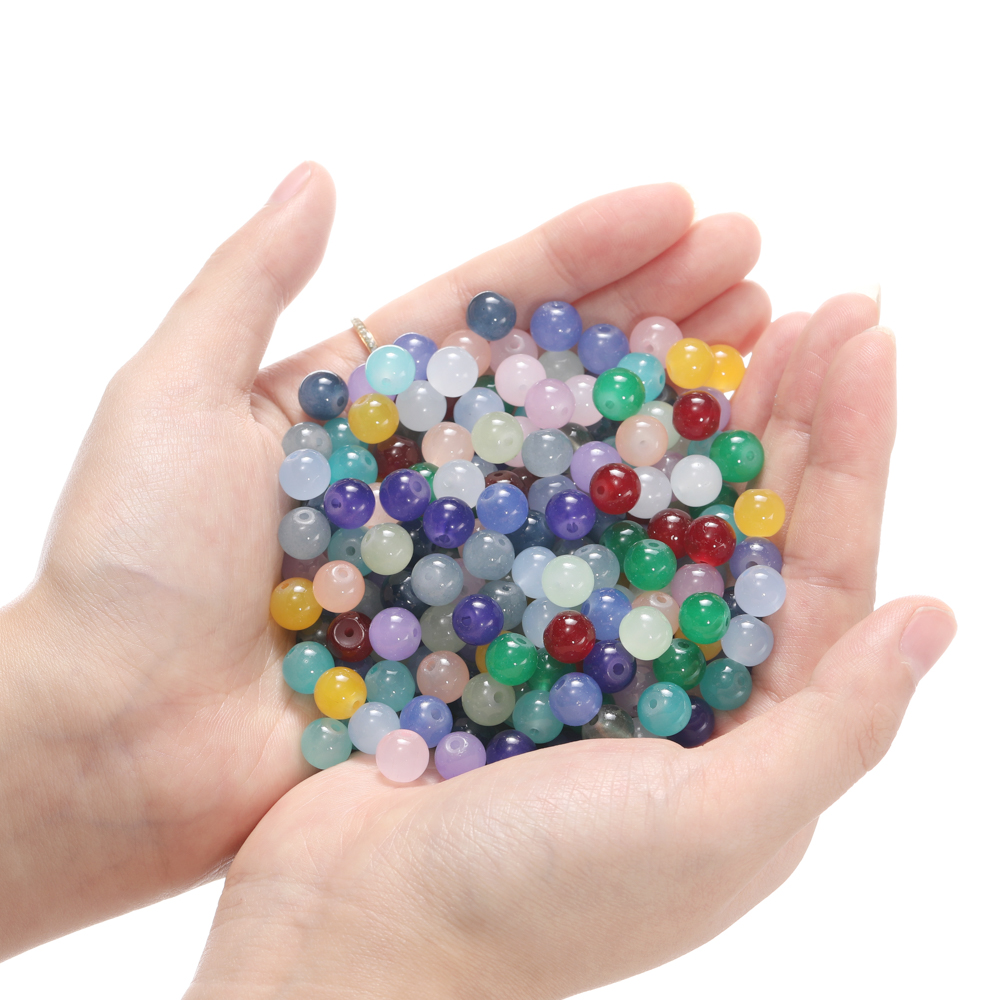 St. kunkka 30Pcs High Quality 8mm Imitation Jade Glass Beads Loose ...