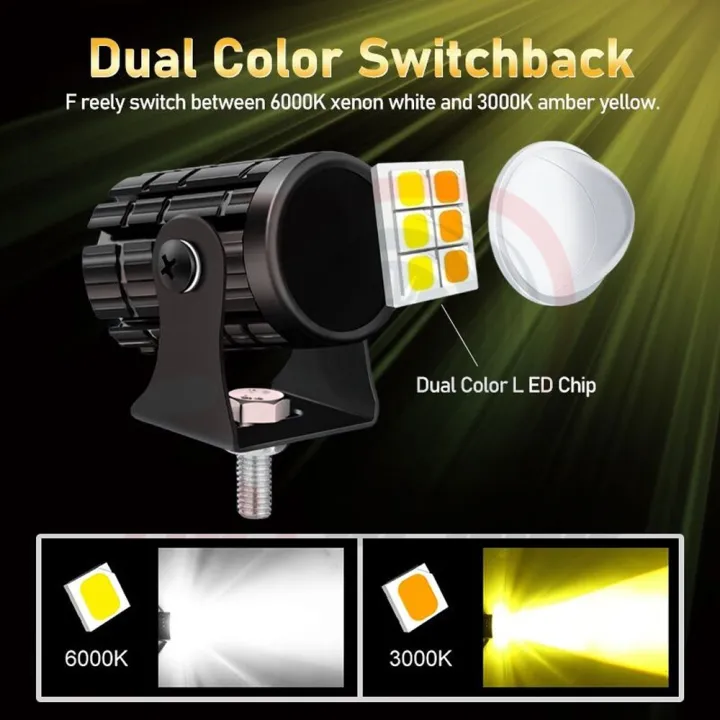 HOTSPEED Mini Driving Light With Free Switch Universal Low Beam White ...
