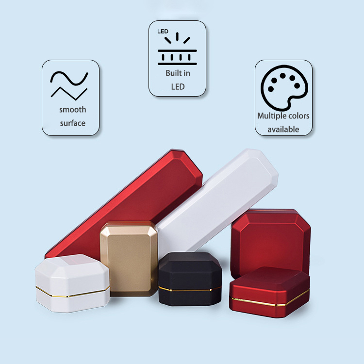 High-end Jewelry Box With Light Creative Proposal Ring Box LED Light ...