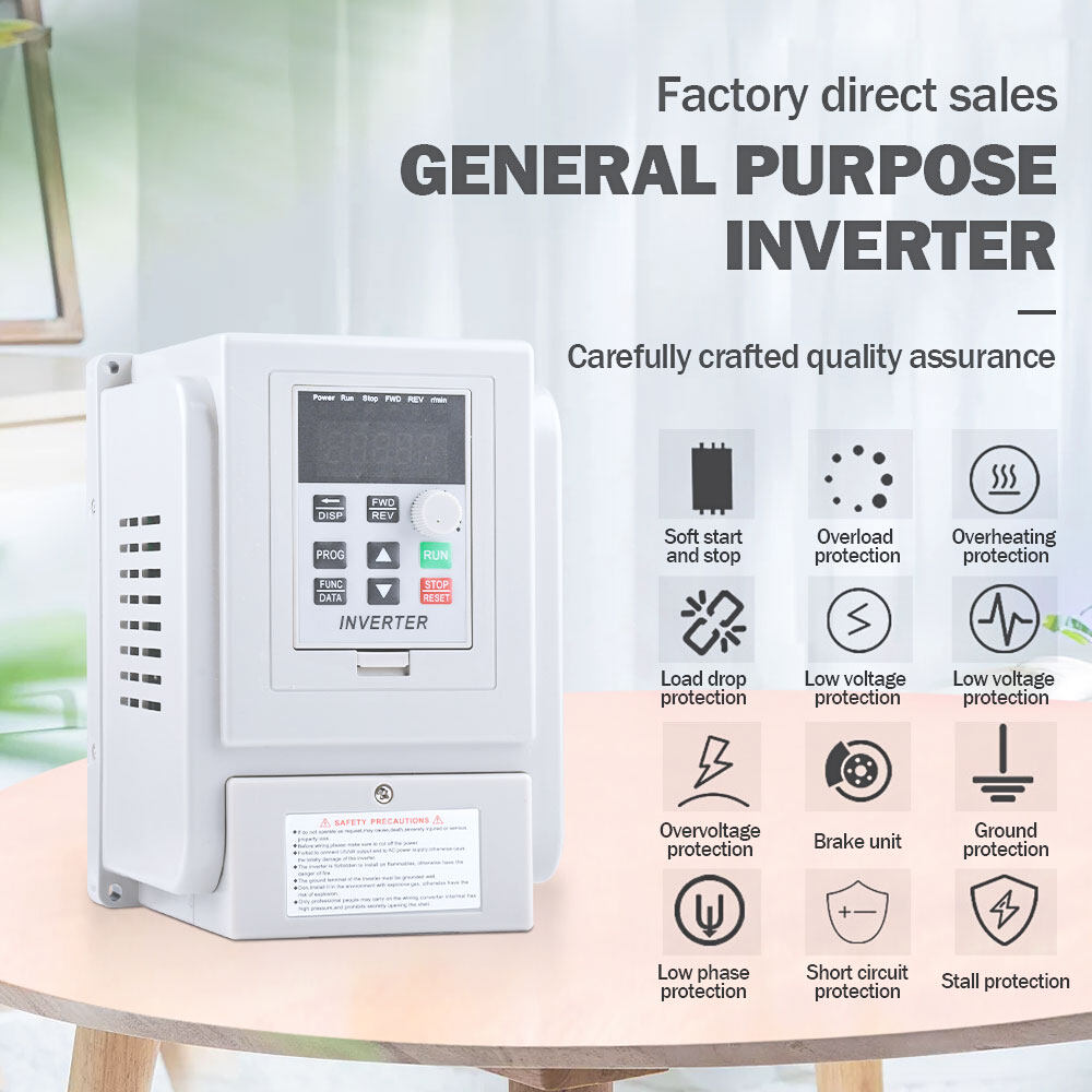 220V 1.5KW 2.2KW 4KW Single Phase VFD 2Hp3hp Inverter Frequency Converter Frequenc Drive Spindle ...