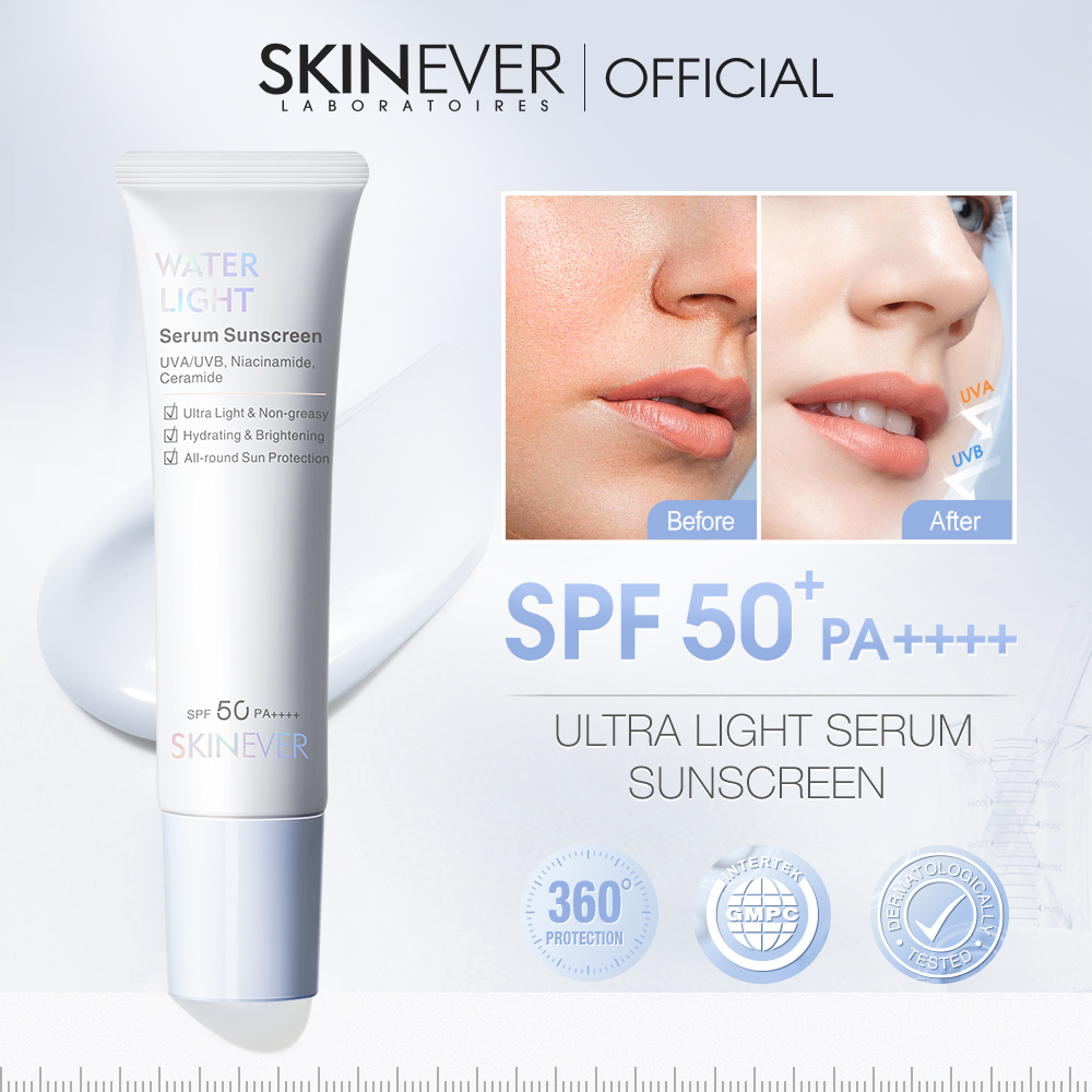 SKINEVER SPF50+ UV Whitening Hydrating Repairing Sunscreen Water Light Serum Sunscreen | Shopee ...