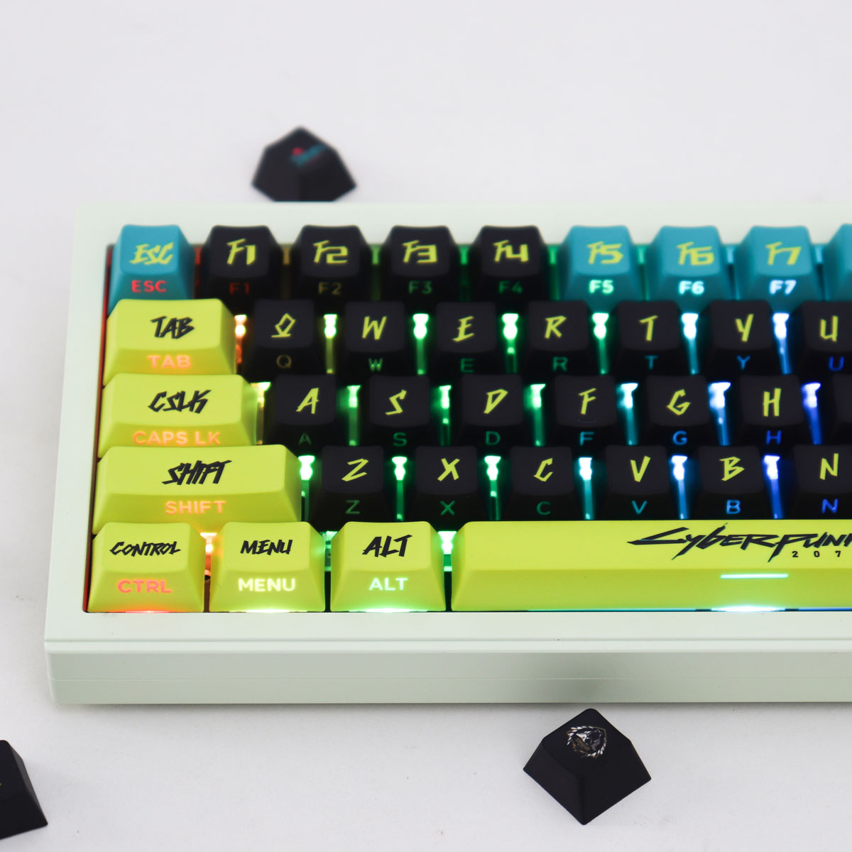-LW- Cyberpunk Side Printing Keycaps PBT CHERRY Profile Mechanical ...