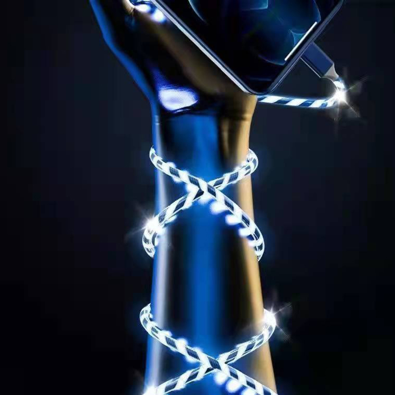 2 In 1 Streamer Light USB Cable LED Flowing Light Fast Charger Cable ...