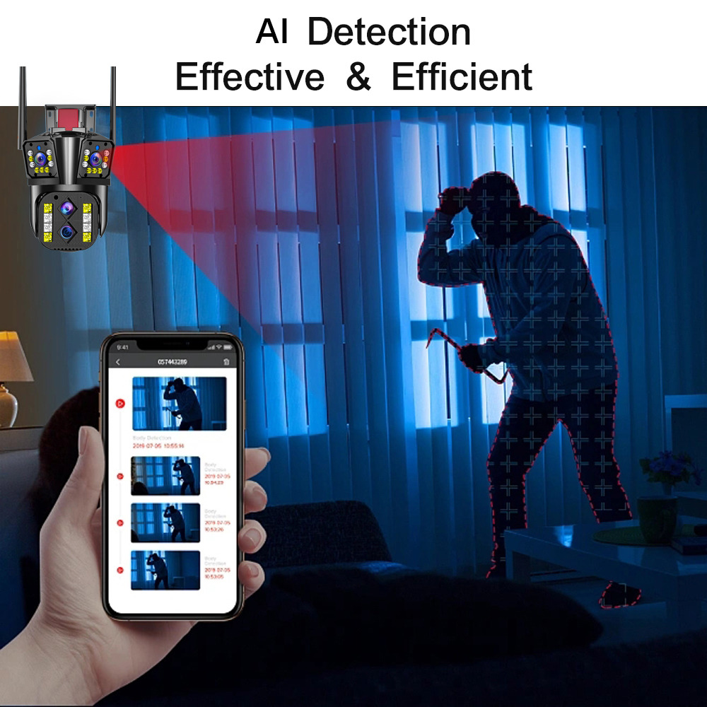 LLSEE 20MP 10K 5-lens CCTV wireless outdoor 360 PTZ 20X optical zoom CCTV WIFI camera ...