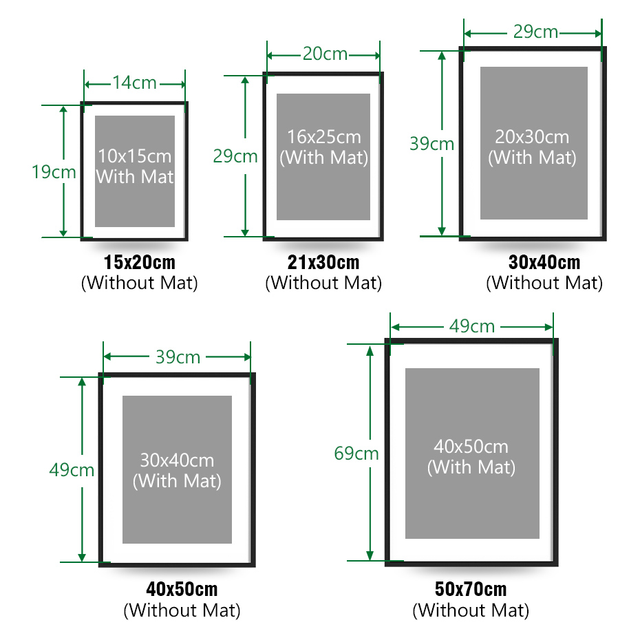 Black Picture Frame for Poster Photo 30x40 40x50 50x70cm A4 Simple ...