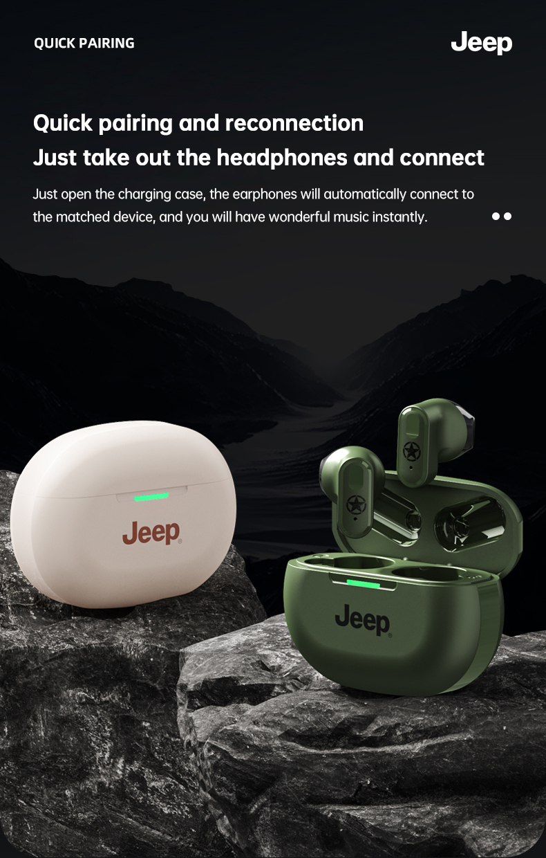 Jeep EW011 TWS True Wireless Bluetooth Earphones HiFi Sound Noise ...