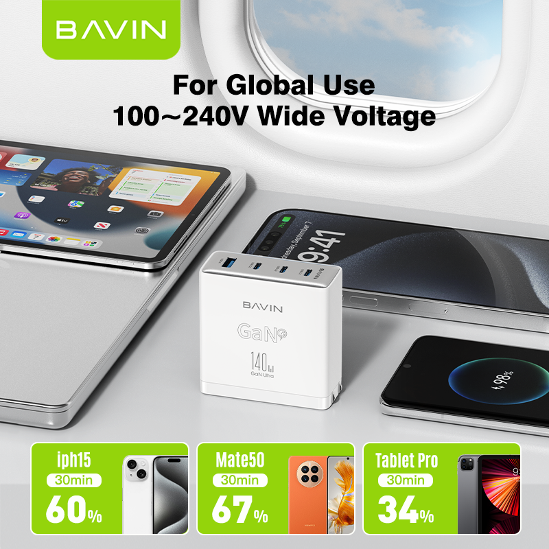 BAVIN PC936 140W GaN PD Charger Multi-Port Support Laptop & Phone ...