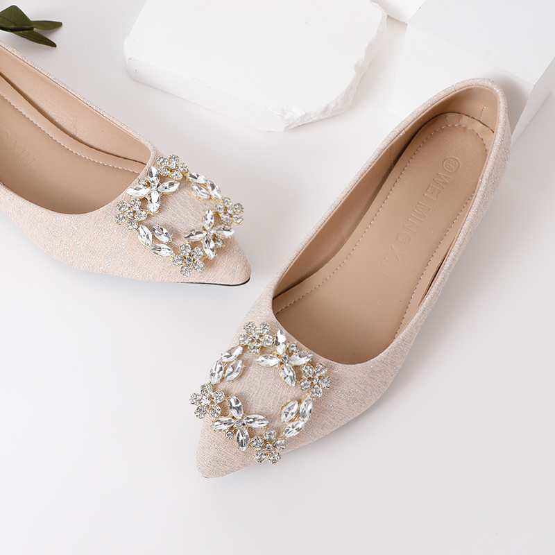 Women's High heels Snowflake Buckle Rhinestone Shoes 3 CM High Heels ...