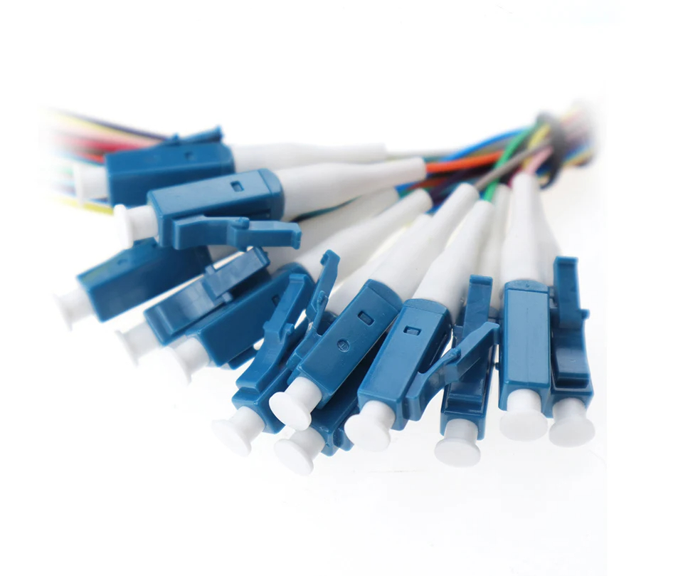 JT-COM Fiber Optic Pigtail LC-UPC (Blue) Single Mode 12 core (9/125) 1M ...