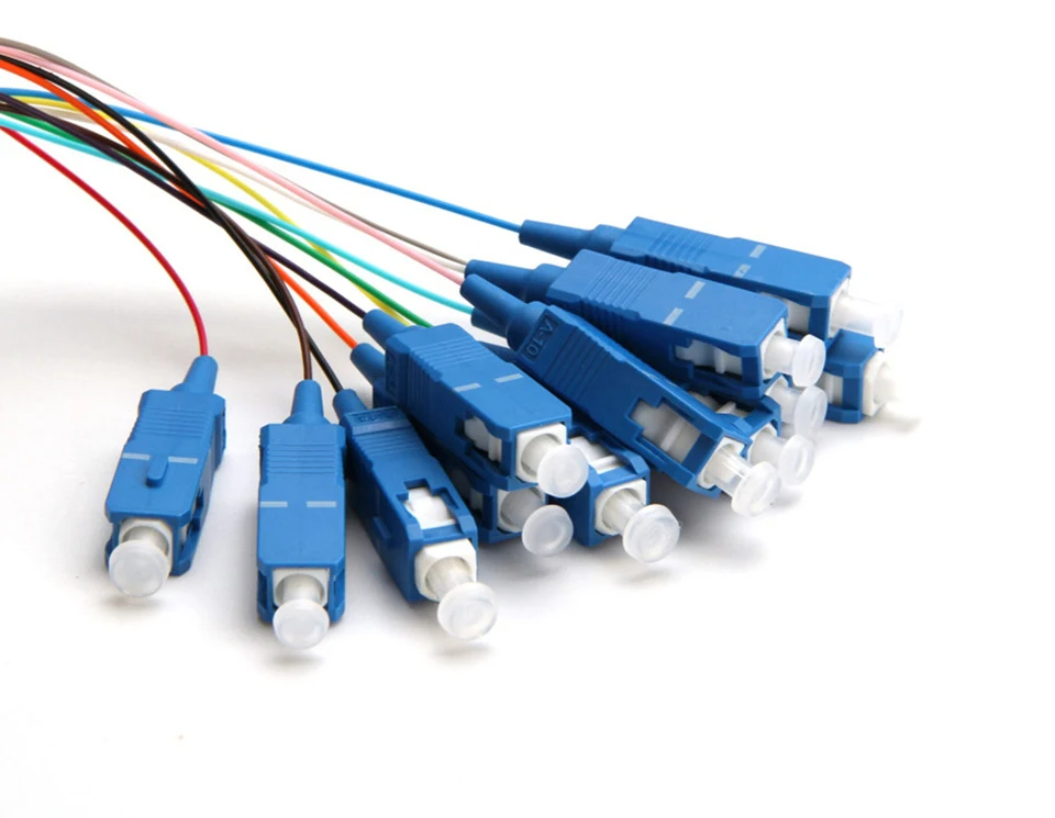 JT-COM Fiber Optic Pigtail LC-UPC (Blue) Single Mode 12 core (9/125) 1M ...