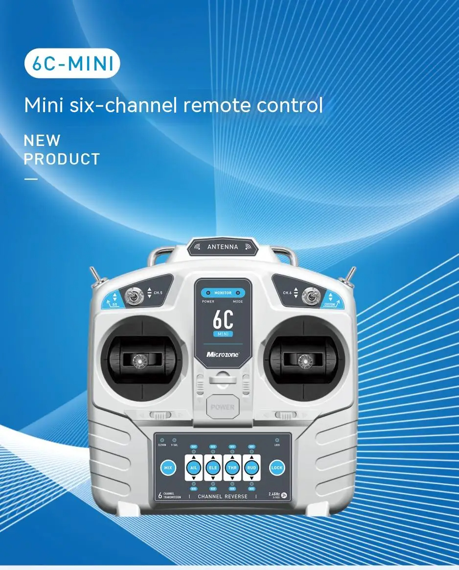 MicroZone MC6C Mini V2 2.4G 6CH Controller Transmitter w/ Receiver ...