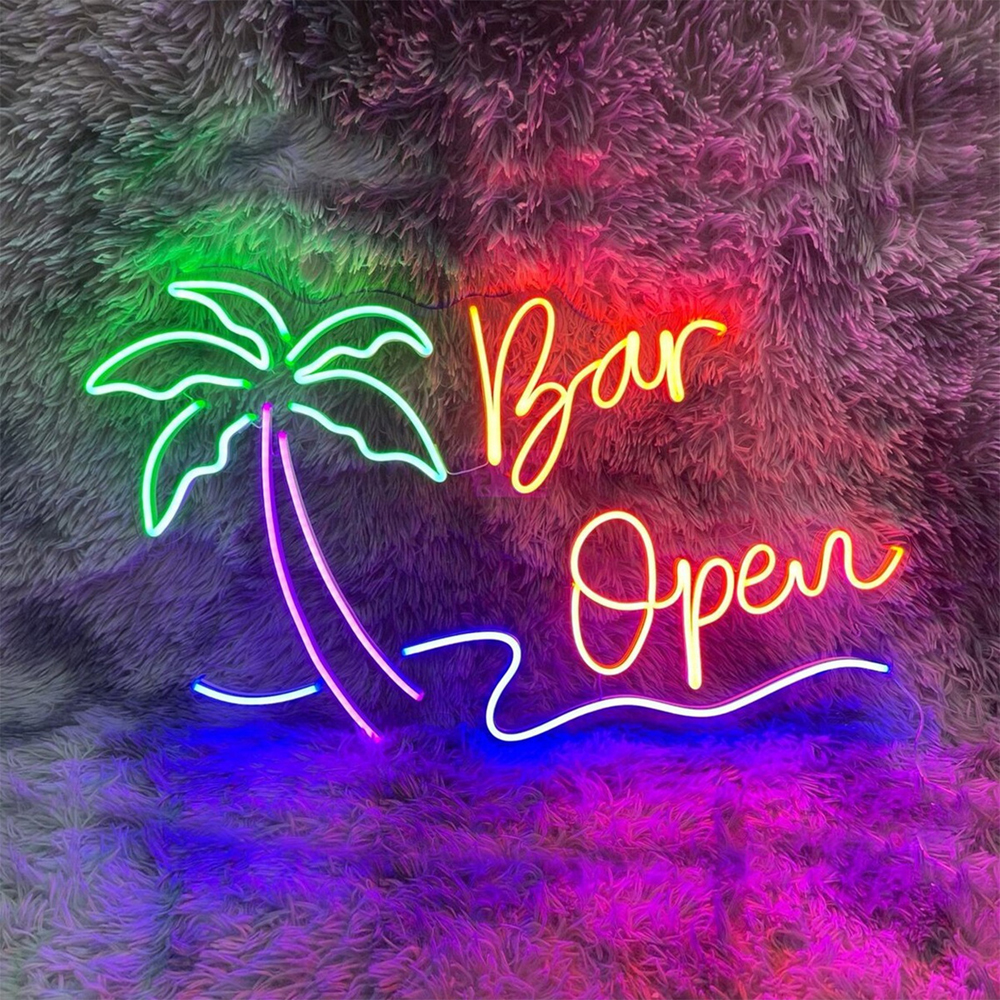 Bar Open Neon Sign for Wall Decor Beach Bar Open Neon Signs Bar Wall ...