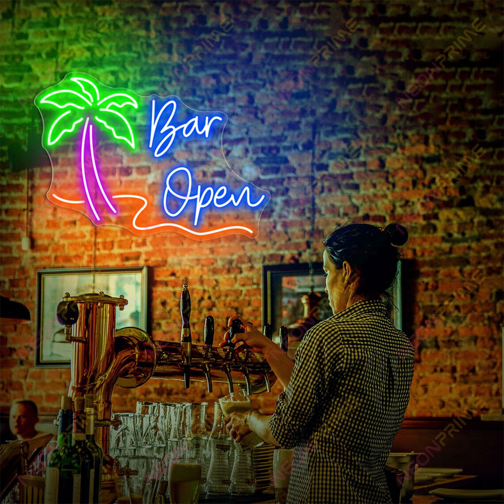 Bar Open Neon Sign for Wall Decor Beach Bar Open Neon Signs Bar Wall ...