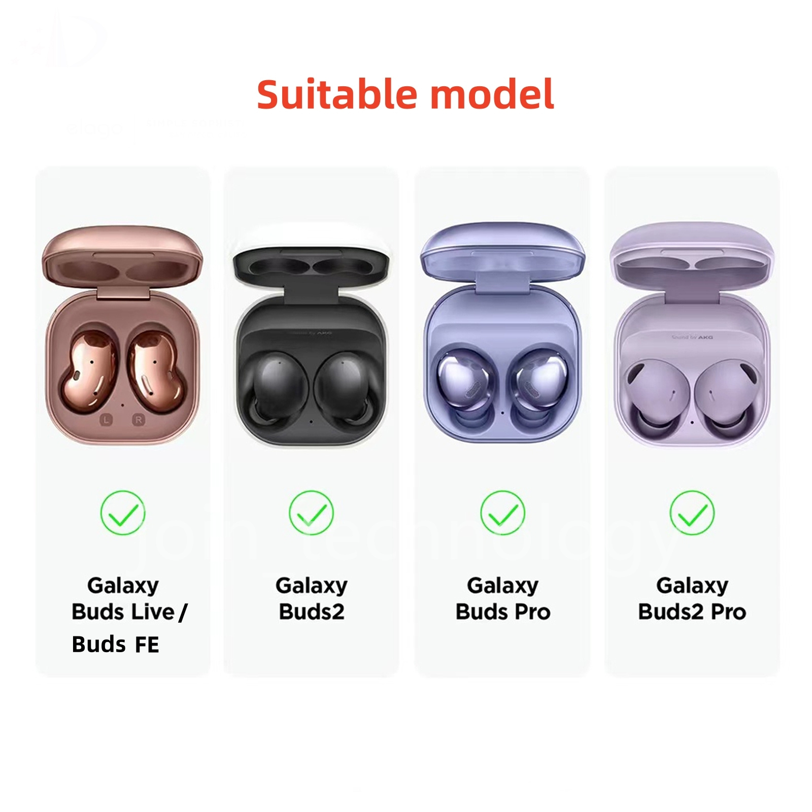 Samsung Galaxy Buds 2/Buds2 Pro/Buds Pro/Buds Live case /Buds FE for Wireless Bluetooth Earphone ...