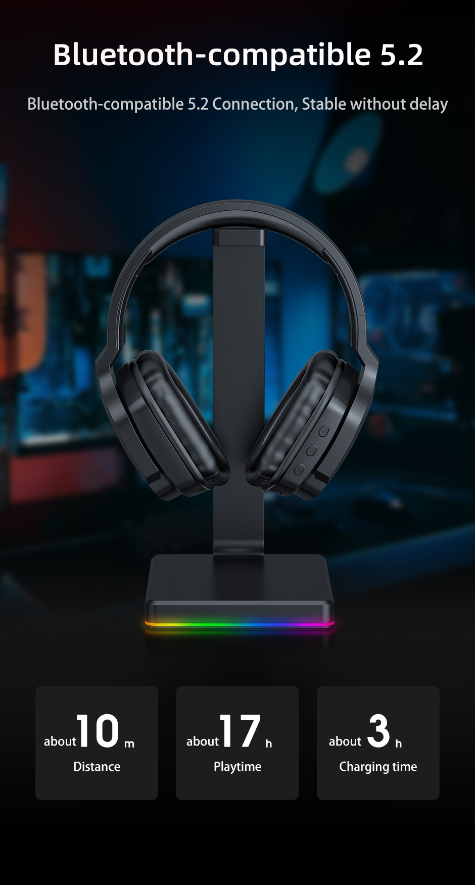 ONIKUMA B60 Wireless Gaming Headphones 40mm Speaker, Weaving Assist 3 ...