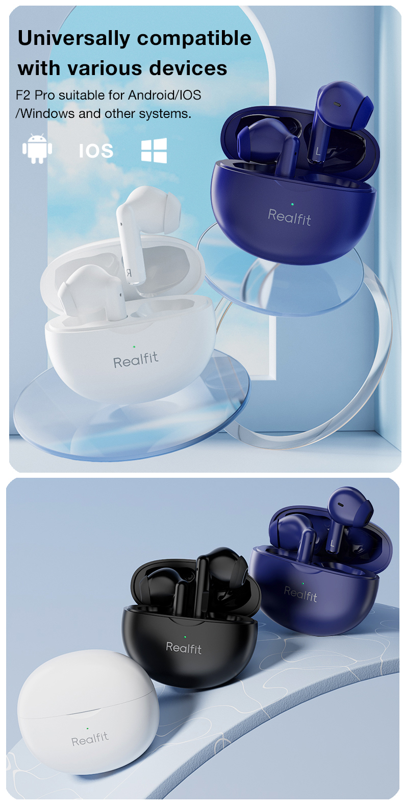 Realfit F2 Pro Bluetooth Earphone ANC Active Noice Cancellation ...