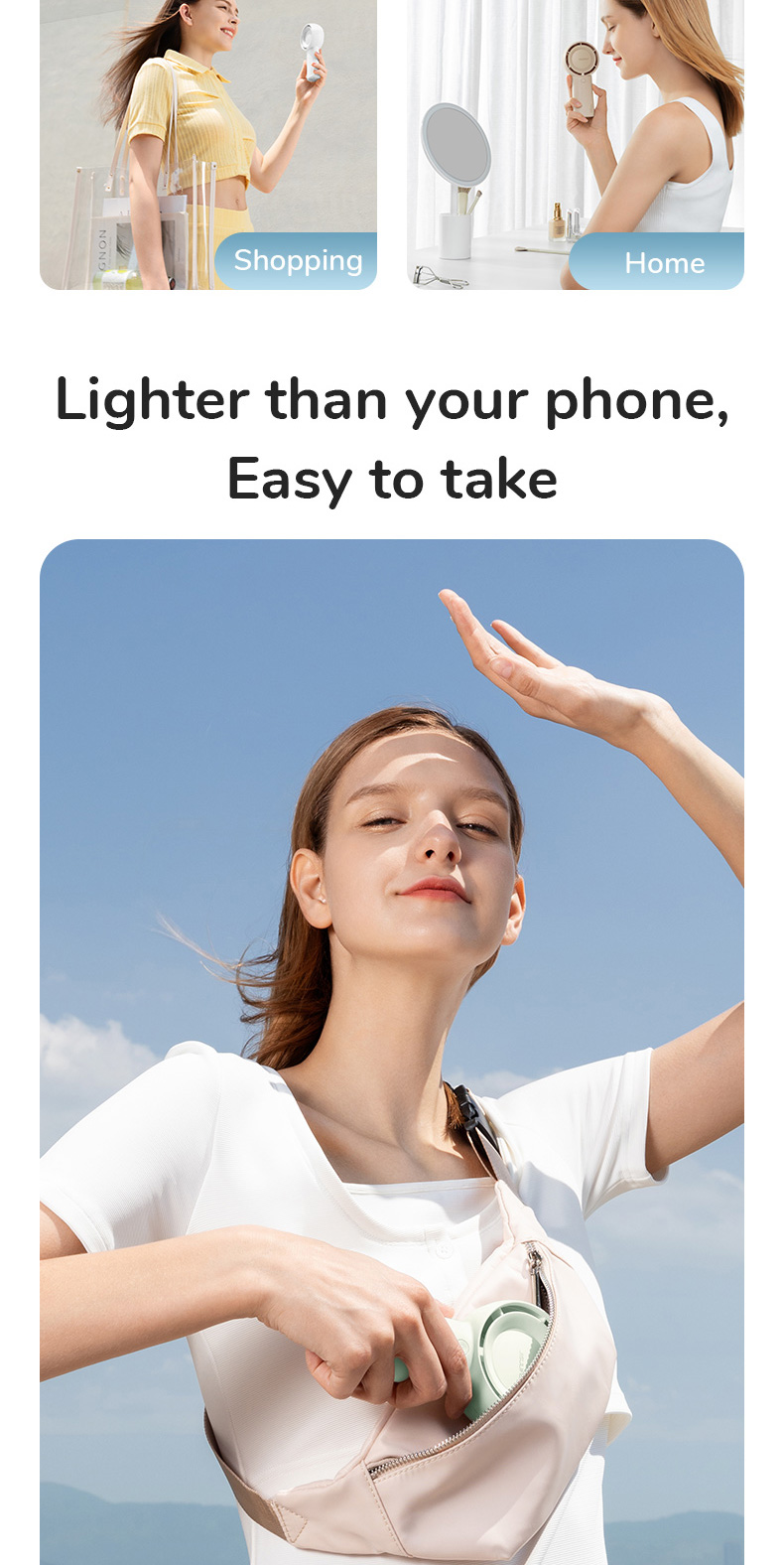 JISULIFE Handheld Fan Life5 Plus Mini Portable Hand Fan USB ...