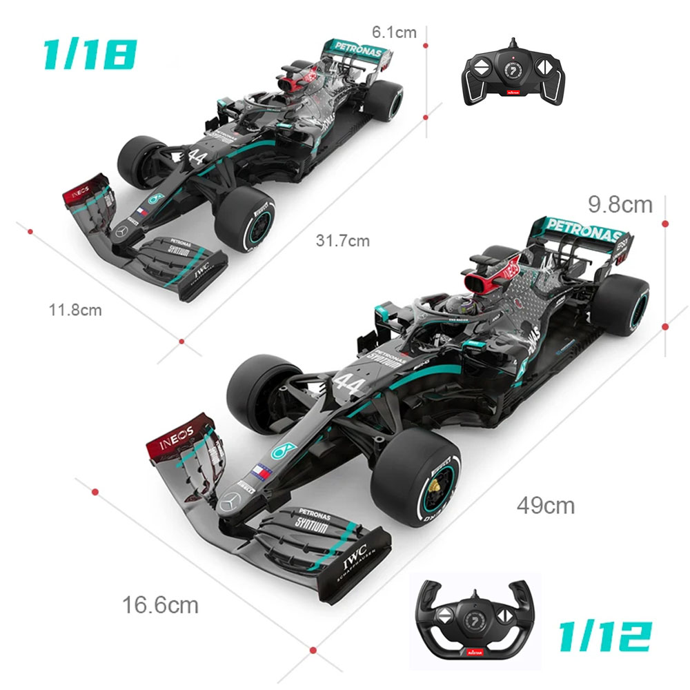 RASTAR RC Mercedes Benz Formula F1 Racing Electric Toy Car AMG W11 #44 ...