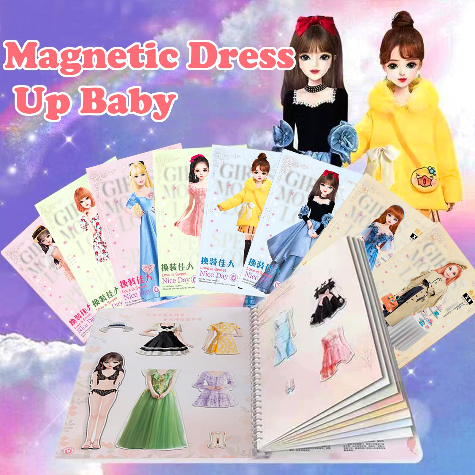 Magnetic Dress Up Baby,Magnetic Princess Dress Up Paper Doll Pretend ...