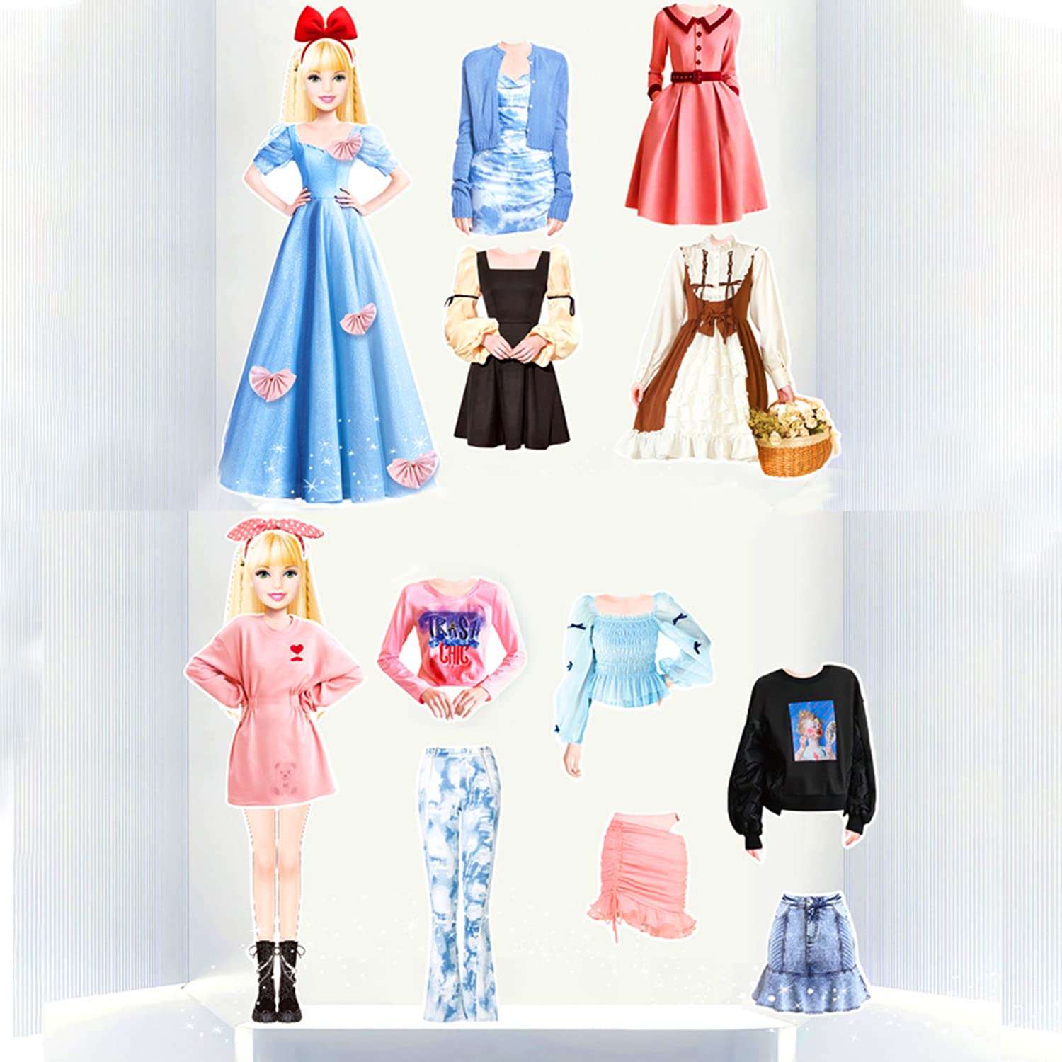 Magnetic Dress Up Baby,Magnetic Princess Dress Up Paper Doll Pretend ...