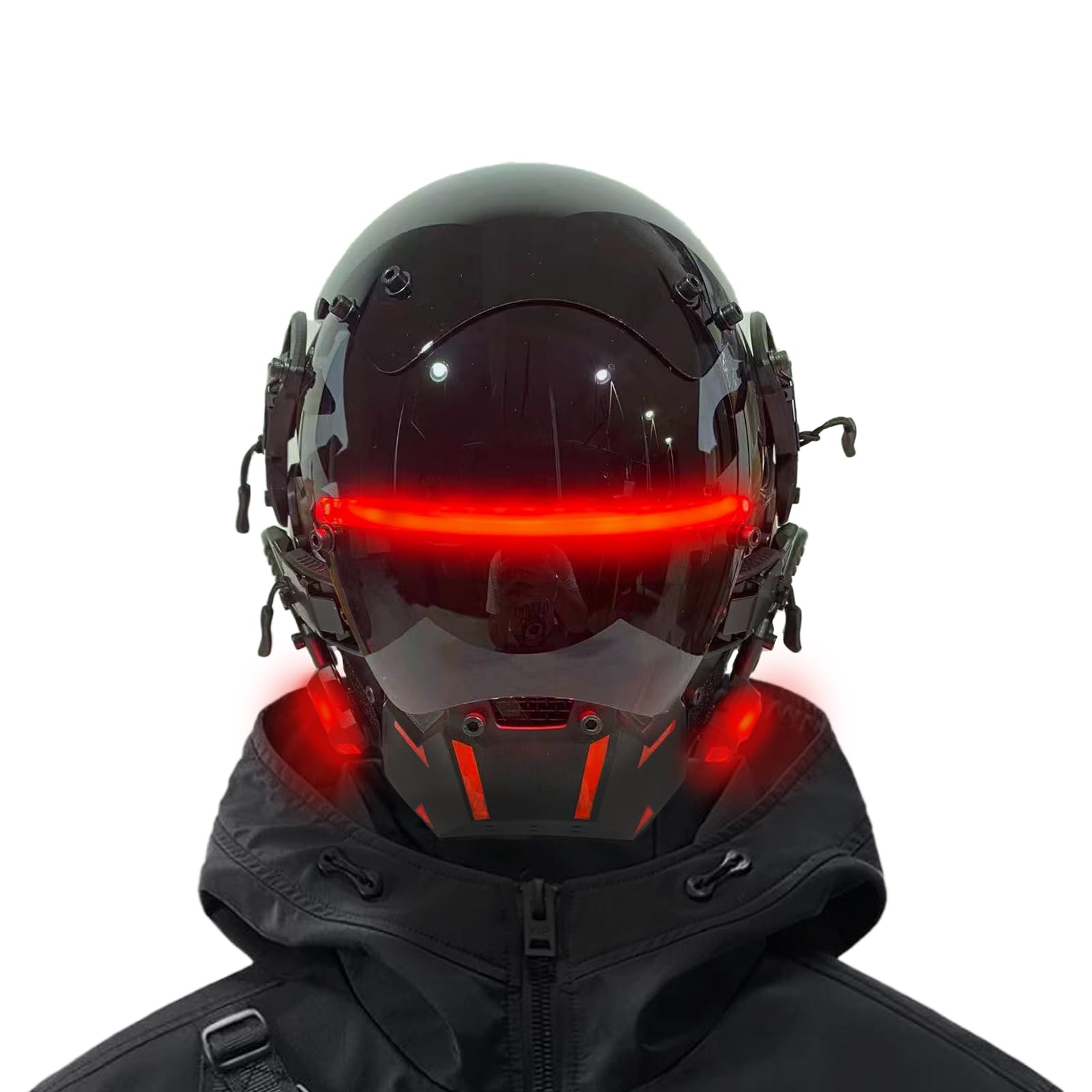 Cyberpunk Mask for Adults, Halloween Cosplay Mask, Party Gift, LED ...