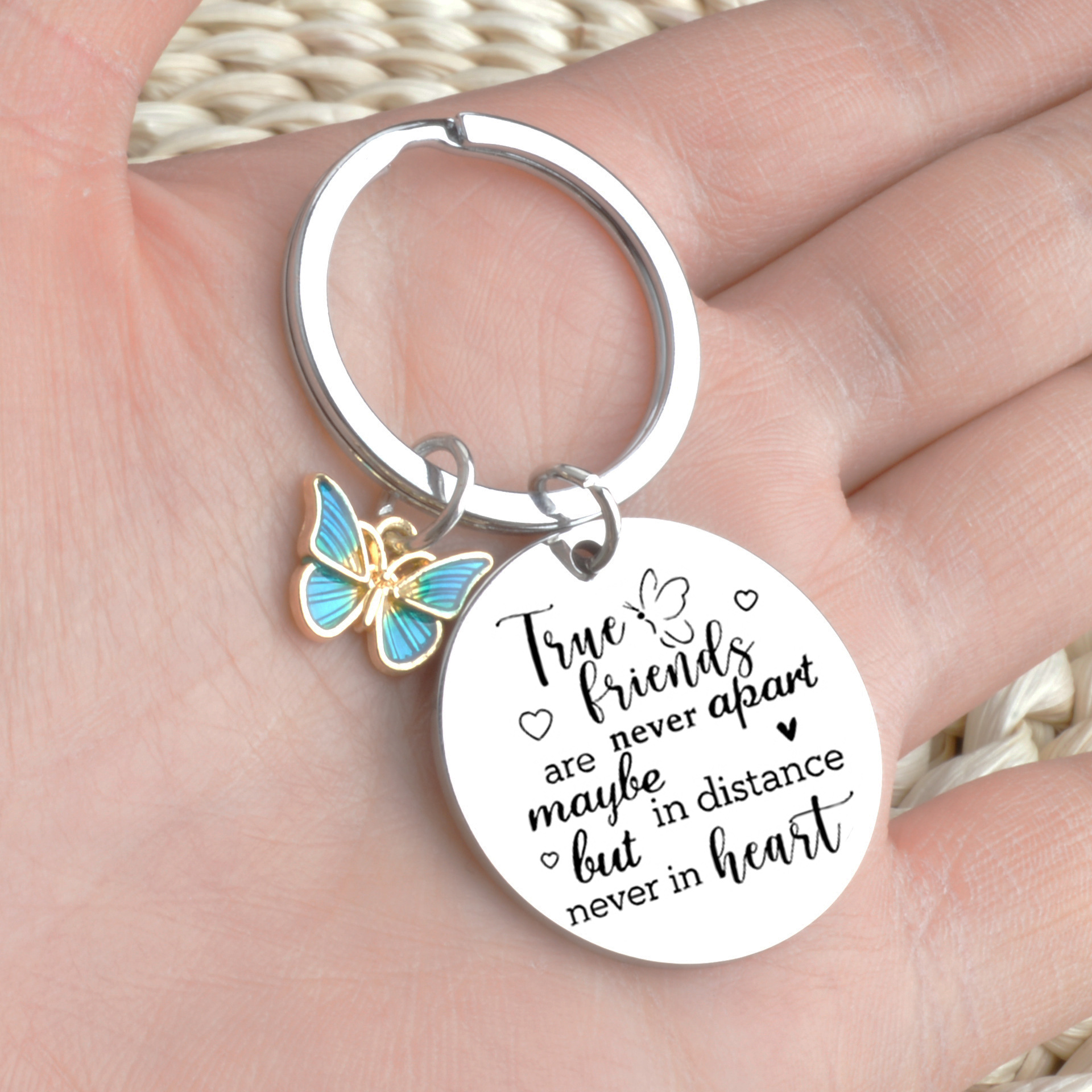 Fashion Stainless Steel Friendship Key Chain True Friends Are Never ...