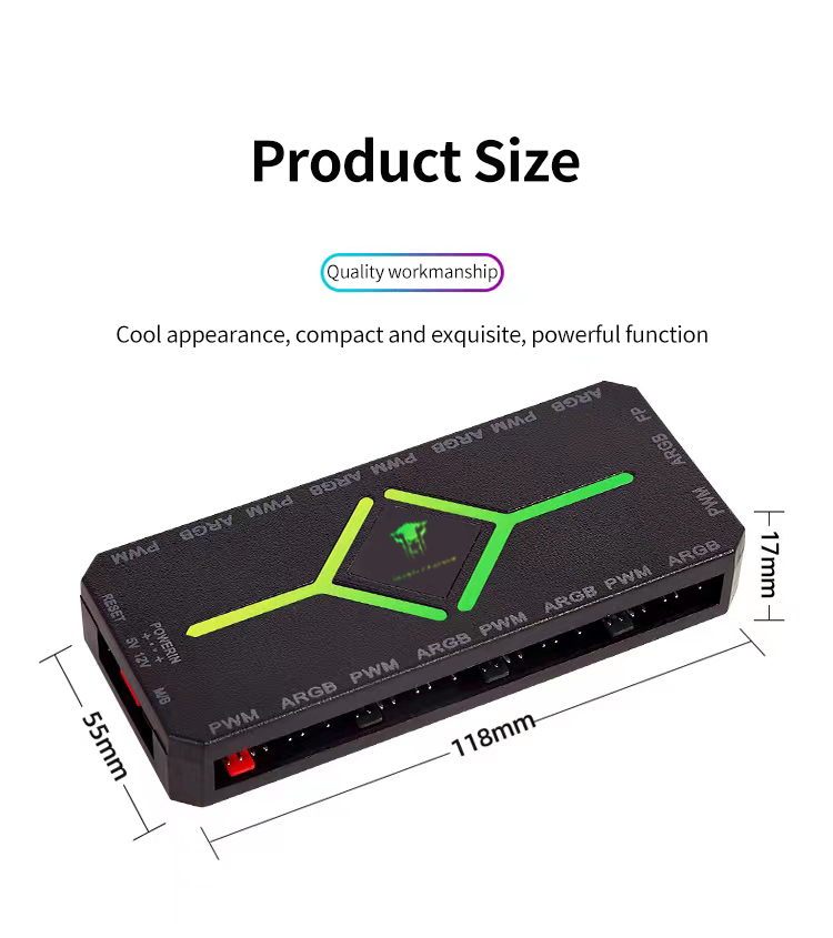 Jungle Leopard Smart Hub 5V 3PIN ARGB 4 Pin PWM 9 Ports PC Case CPU Fan ...