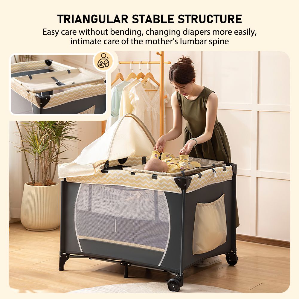 Portable Multifunctional Crib for Baby Foldable Baby Travel Bed With ...