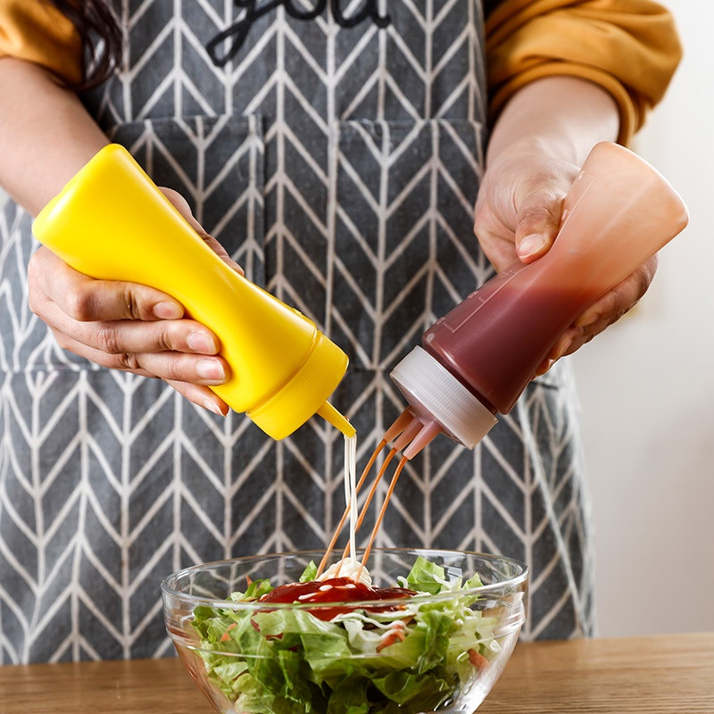 INHDBOX 850ML Salad Sauce Bottle Squeezing Bottle with Dust Cover ...