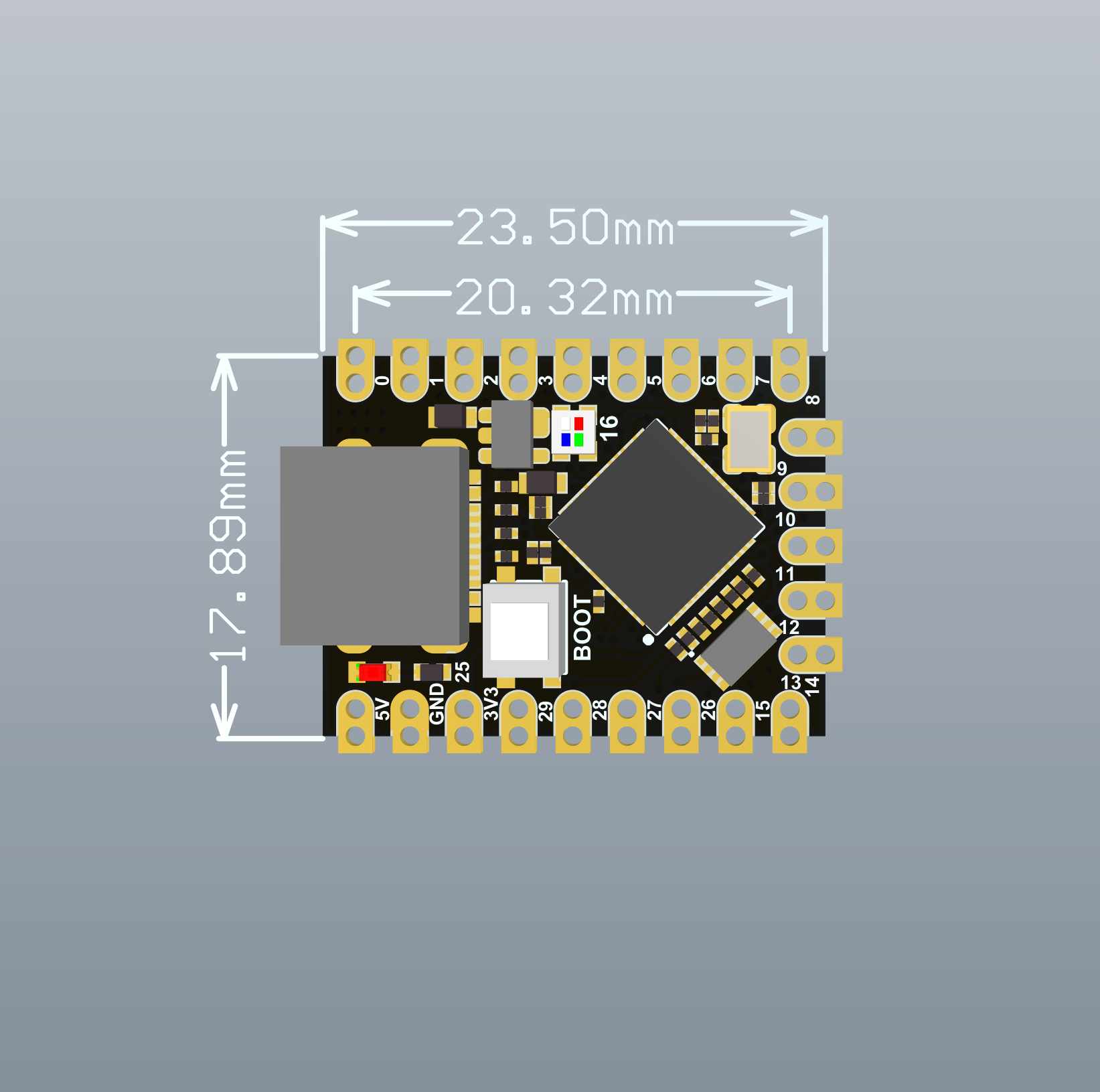 Rp2040 Supermini Raspberry Pi Pico Development Board Dual Core Supports Mciro Python 2mb Flash
