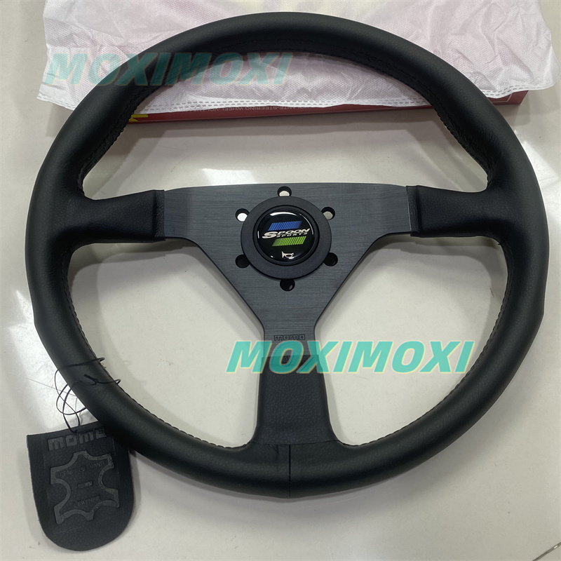 MOMO V1 Style Spoon Sports Genuine Leather Drift Sport Car Steering ...
