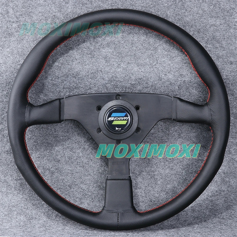 MOMO V1 Style Spoon Sports Genuine Leather Drift Sport Car Steering ...