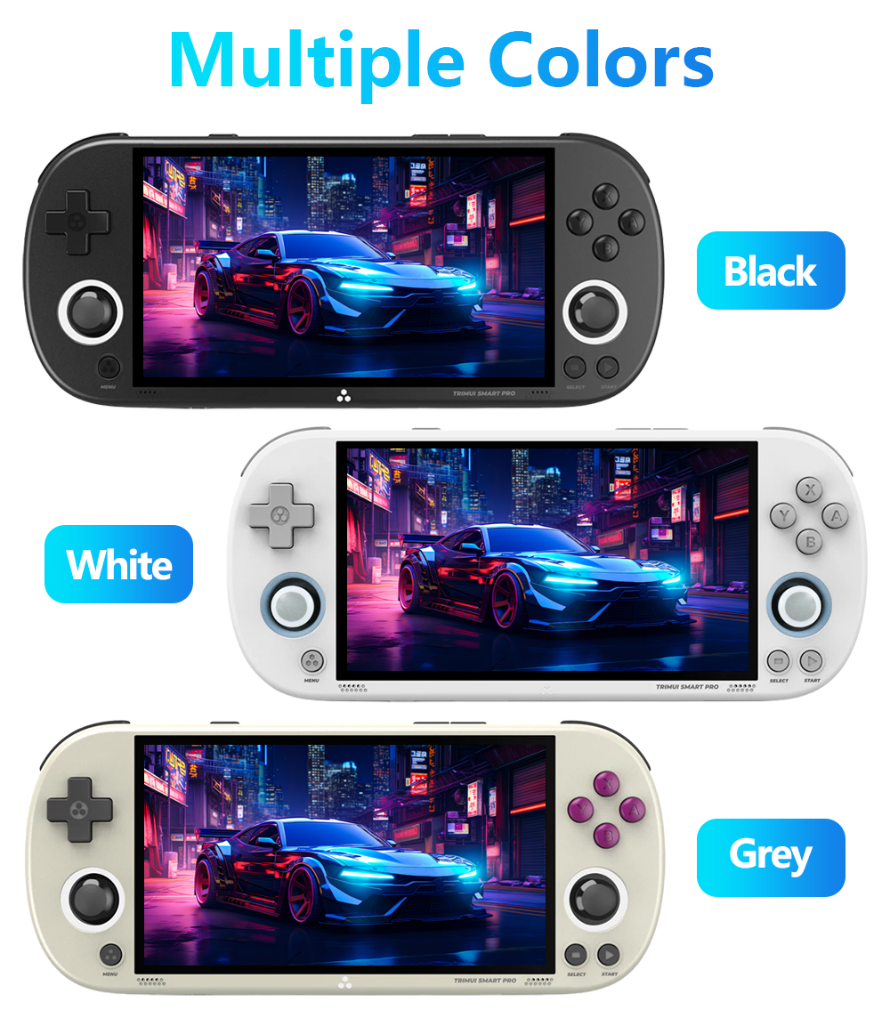 POWKIDDY TriMui Smart Pro Big Screen Handheld Game Console 5 Inch Retro ...