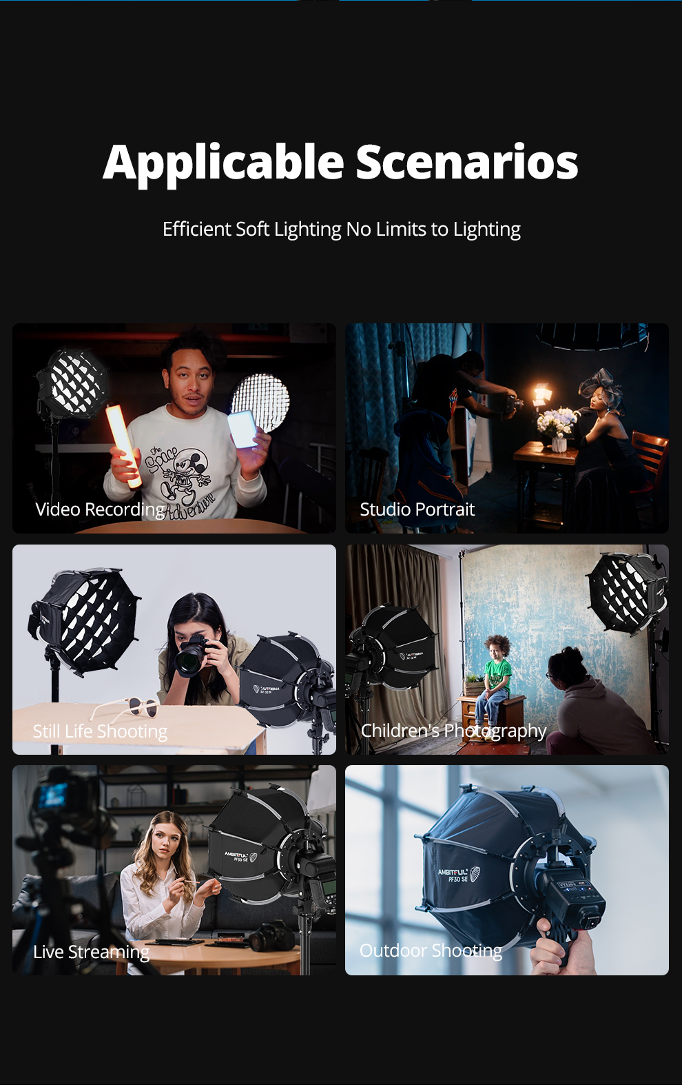 AMBITFUL PF30/PF40 30cm /40cm mini Speedlite Portable Octagon Umbrella Softbox + Honeycomb Grid ...