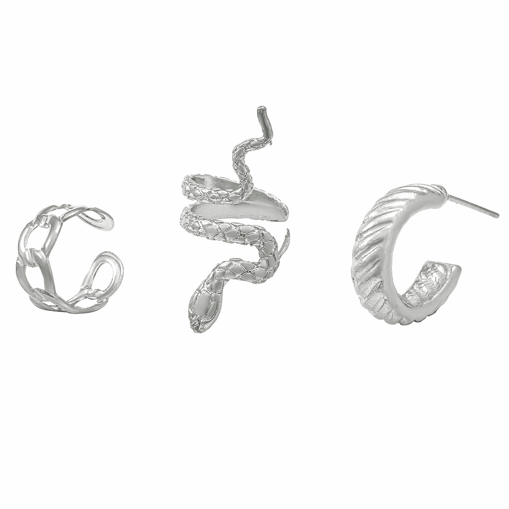 3 Unilateral Ear Bone Clip Ear Clip Golden Snake Unique Ladies Style ...