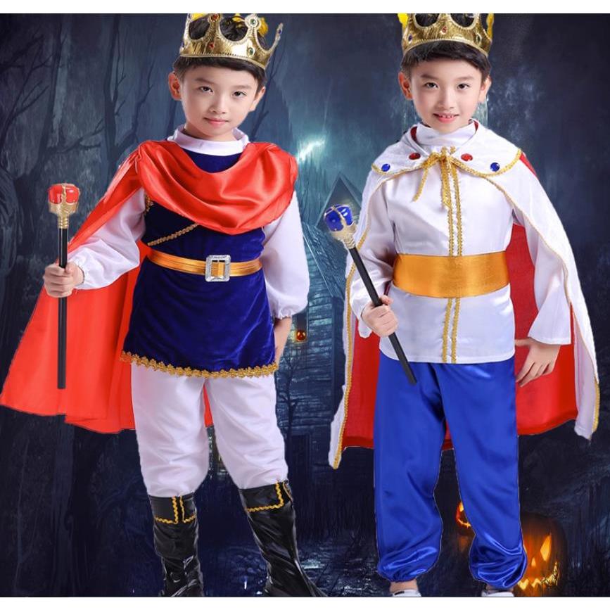 King Costume For Kids Aldult Robe Crown Scepter Set Boys Royal Prince ...