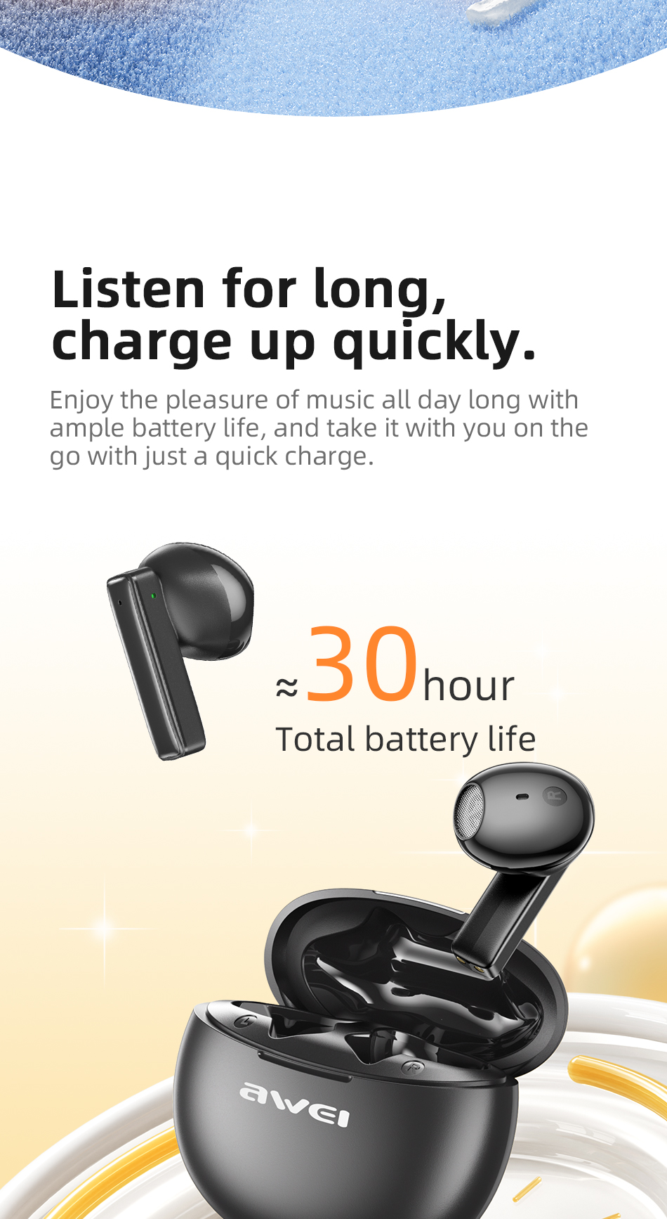 Awei T87 Bluetooth Earphone Wireless Earbud ENC Call Noise Cancelling ...