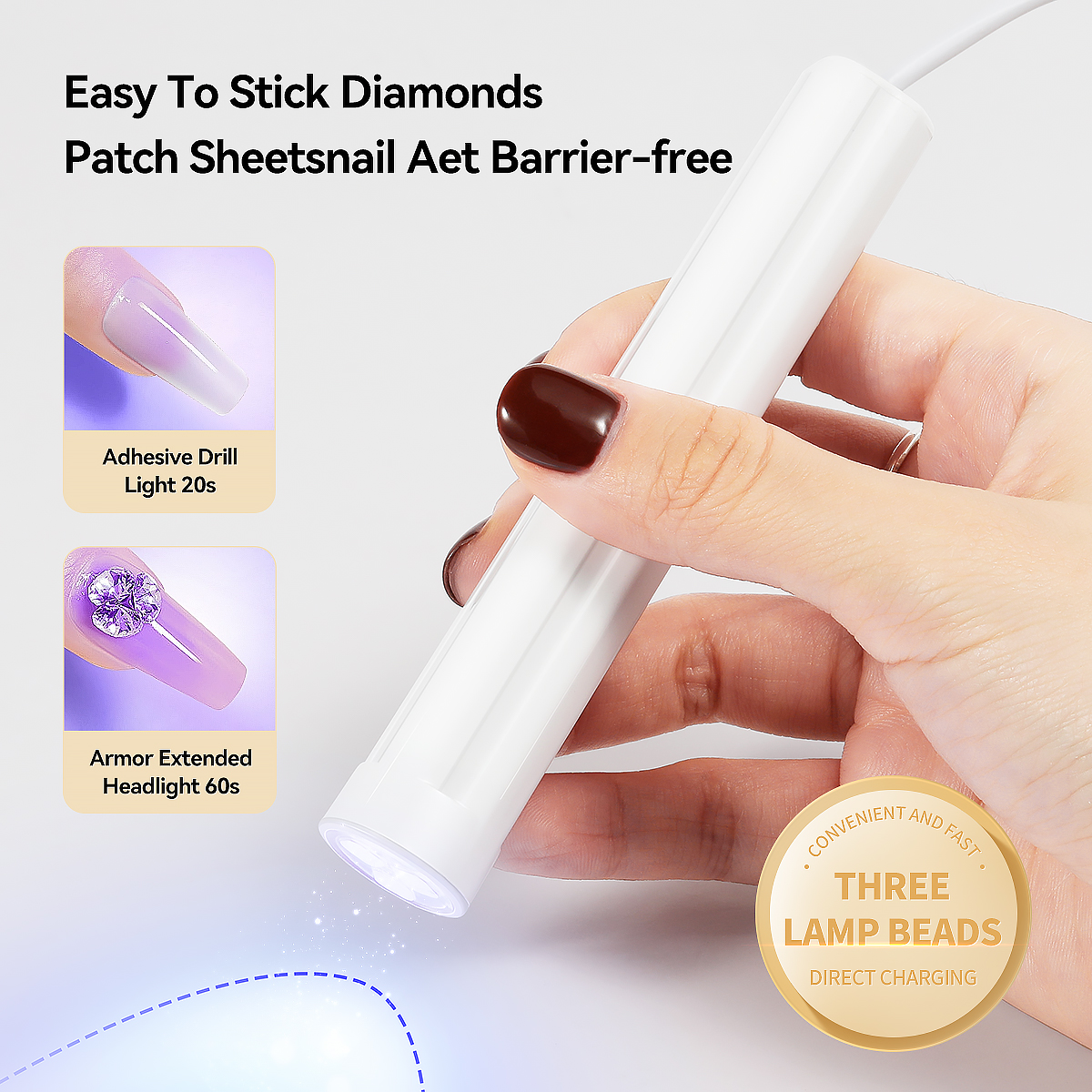 1pcs Plug-in Nail Lamp,Portable LED Mini Drying Lamp Single Finger ...