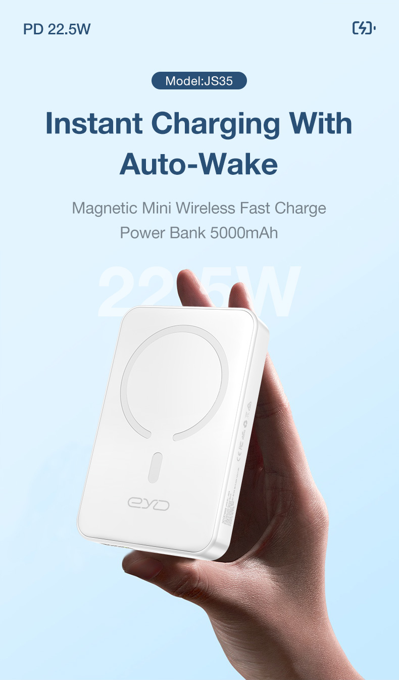 EYD JS36 10000mAh Magnetic Wireless Charger Powerbank PD20W Fast ...