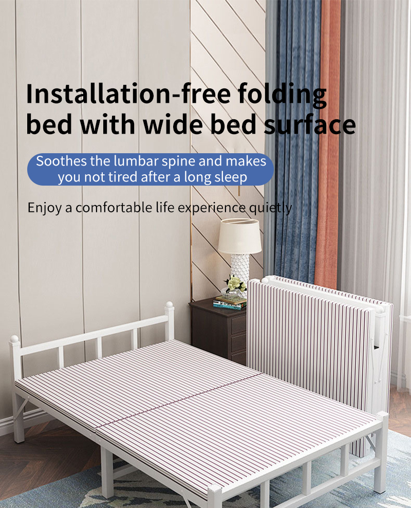 Folding Bed Double For 2 Persons Foldable Bed Save Space For Dormitory ...