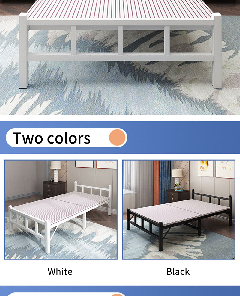 Folding Bed Double For 2 Persons Foldable Bed Save Space For Dormitory ...