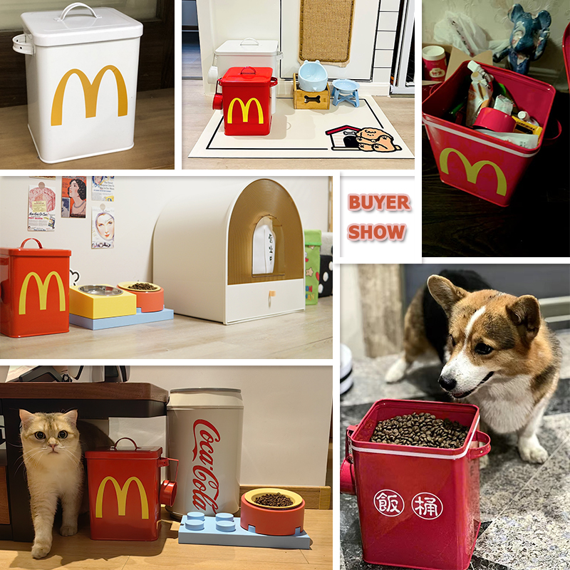 Pet Food Storage Bucket Dog Food Bucket Sealed Food Storage Bucket Cat ...