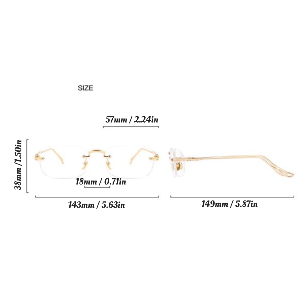 Photochromic Anti Radiation Frameless Glasses Rimless Transition Rectangle Eyeglasses Shades For
