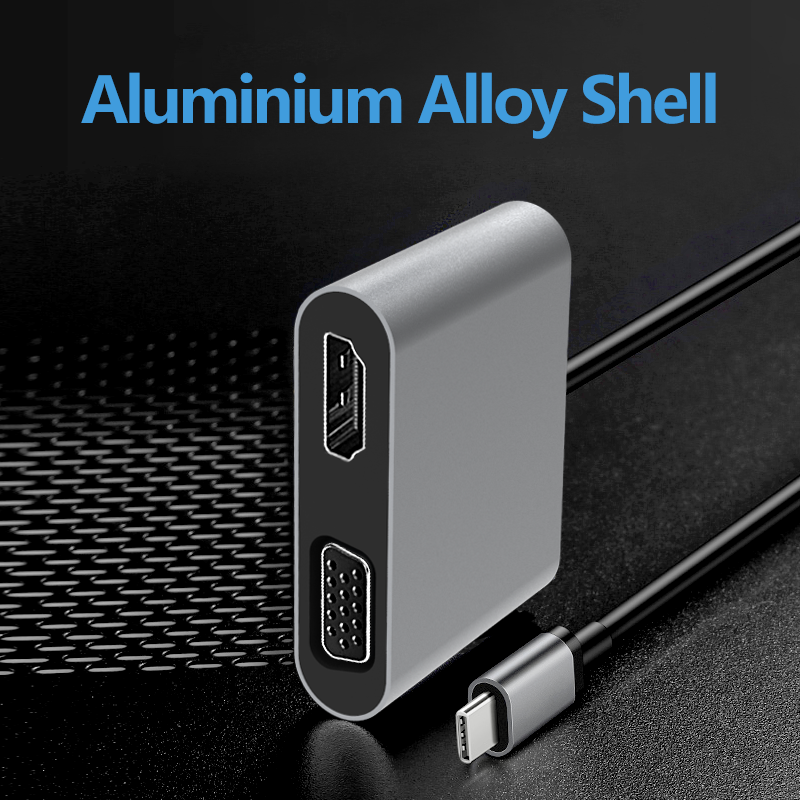 2in1 USBC HDMI HUB Type-C to Hdmi 4K VGA 1080P Video Adapter USB C HUB ...