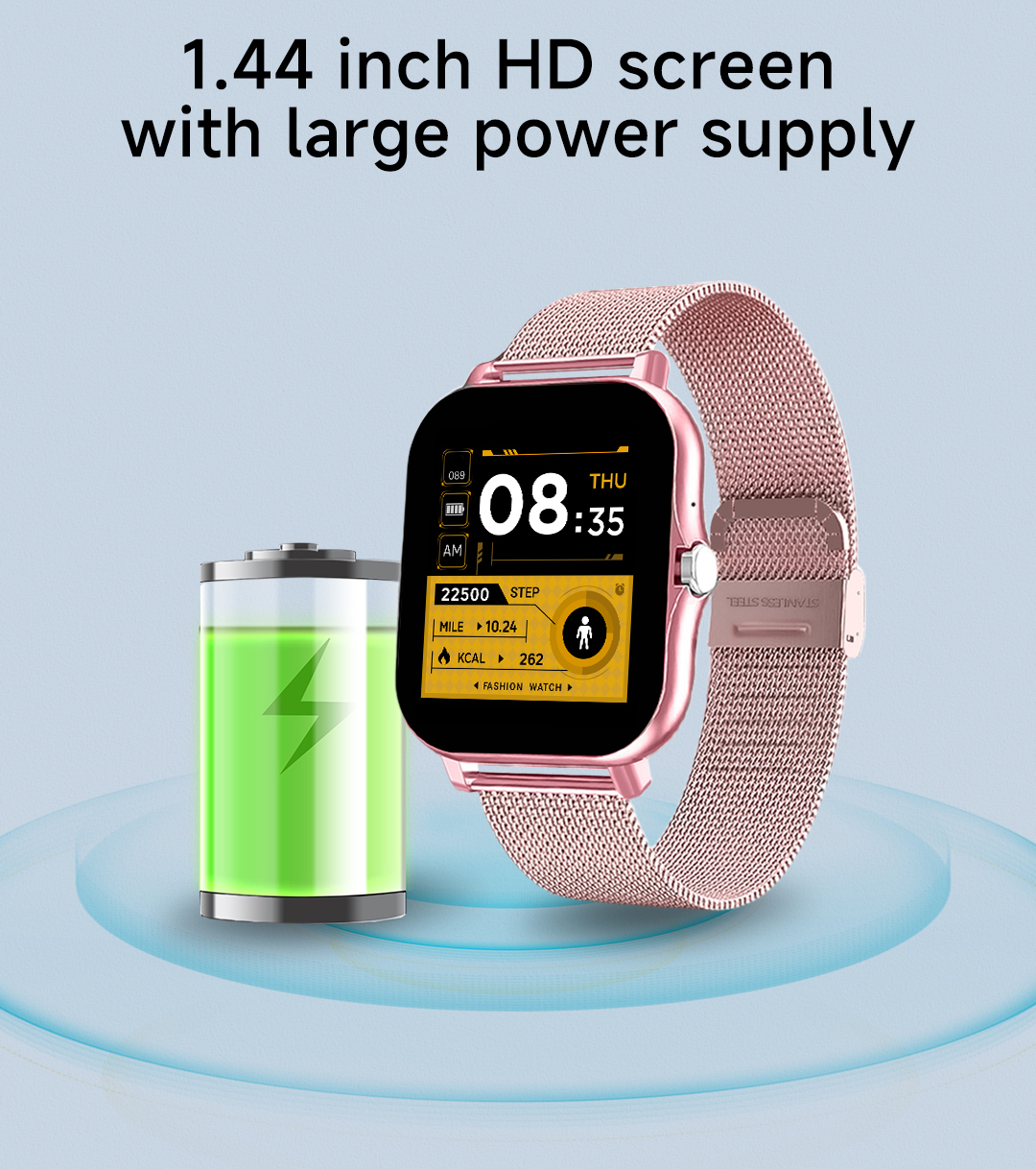 Smartwatch with Full Touch Color Screen, Fitness Tracker, Bluetooth ...