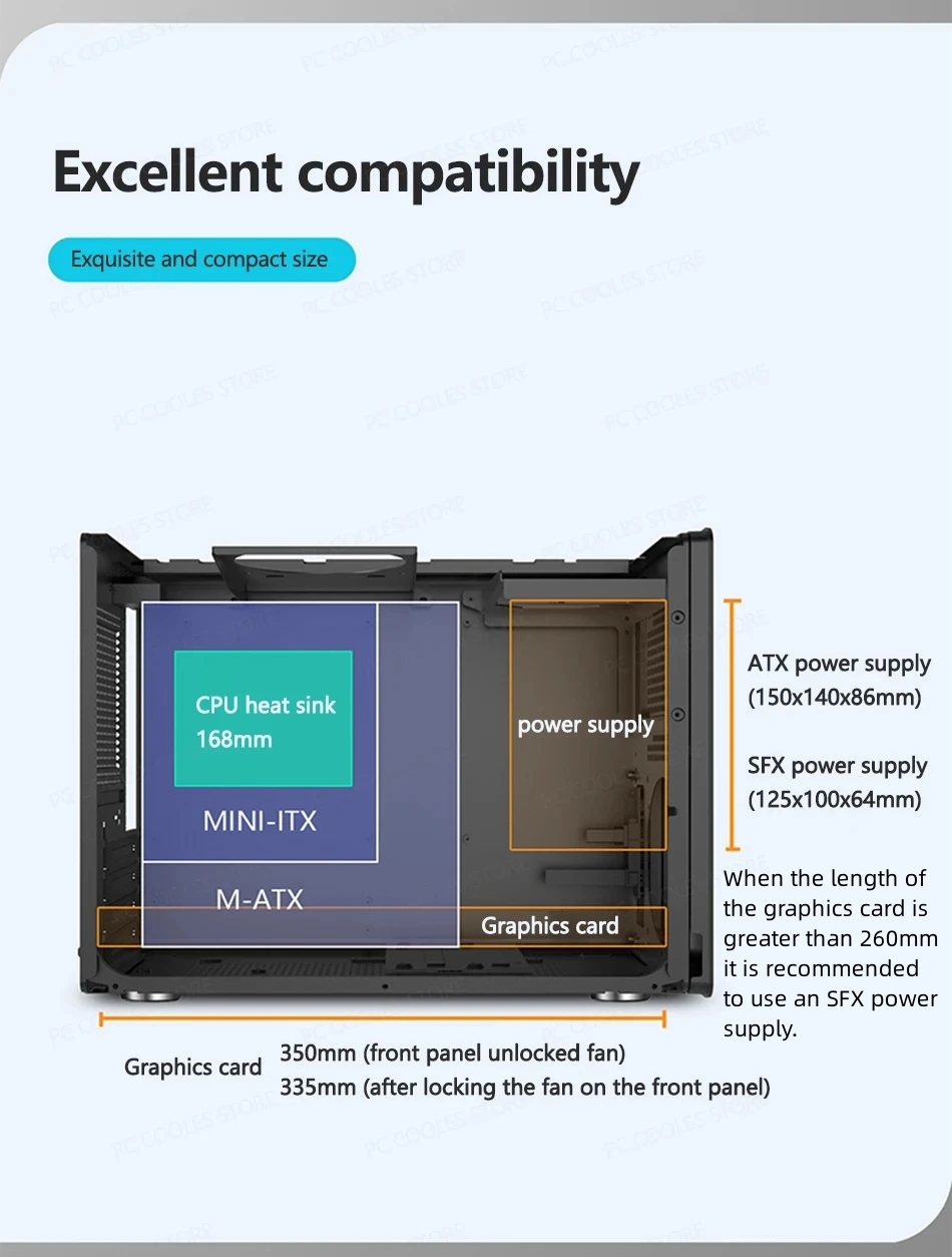 Power Train P60 Portable Case Portable MATX Main Board Type-C Desktop ...